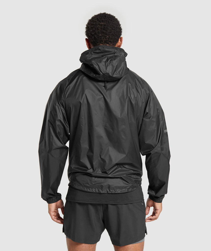Gymshark Bude Packaway Shell - Black | Gymshark