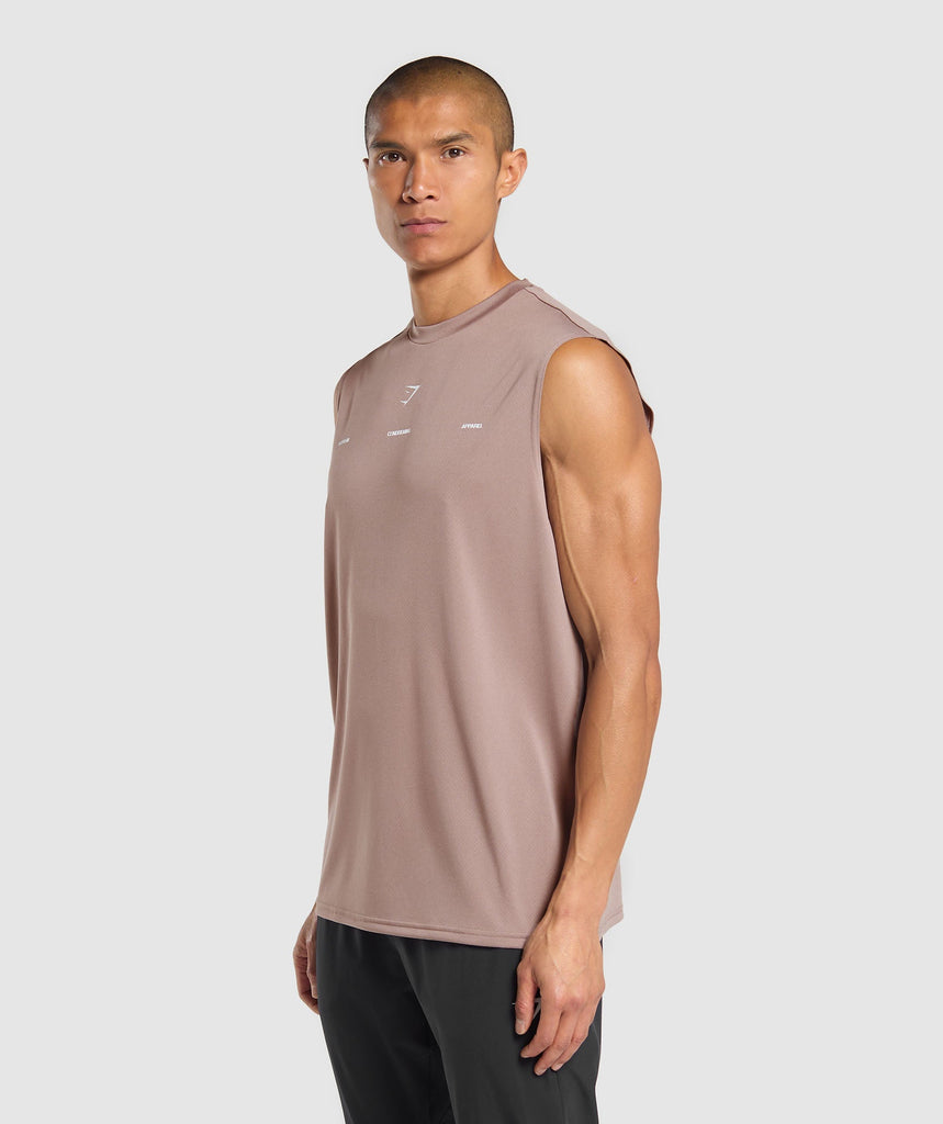 Gymshark Conditioning Apparel Cut Off Tank - Powder Mauve | Gymshark