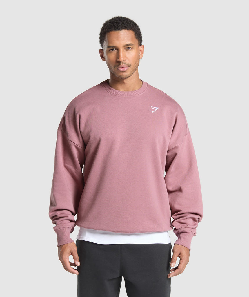 Gymshark Oversized Crest Crew - Calm Pink | Gymshark